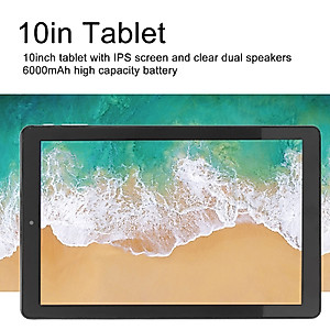 Zyyini 10 Inch Tablet for Android 11, Black Portable 10 Inch Tablet for Kids,4G RAM 256G ROM,Contains 64G Memory Card,WiFi and 3G Networks,6000mAh Large Capacity Battery,Face Unlocking