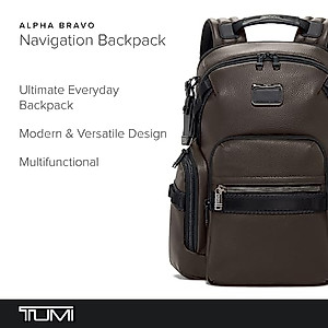 TUMI - Alpha Bravo Navigation Backpack - Everyday Travel Backpack - Fits Up to 15" Laptop - 16.0" X 14.0" X 7.3" - Brown Leather