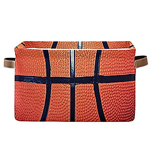 Storage Basket Cube Sport Ball Basketball Large Collapsible Toys Storage Box Bin Laundry Organizer for Closet Shelf Nursery Kids Bedroom,15x11x9.5 in,1 Pack