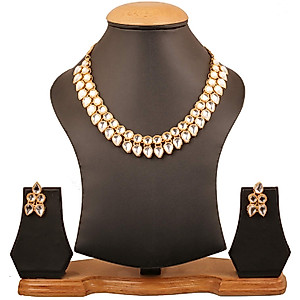 Touchstone Indian kundan jewelry sets for women necklace polki gold set earrings small royal mughal handcrafted look bollywood traditional wedding bridal designer jewellery fashion style in gold tone