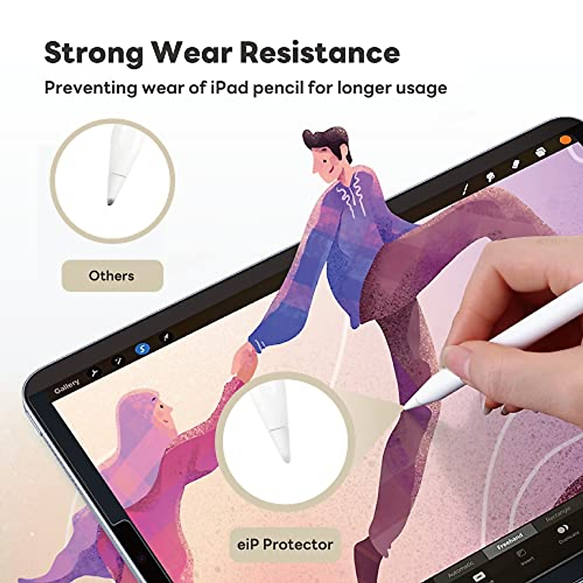 EIP Paperfeel Magnetic Screen Protector Compatible with iPad 9/8/7 (10.2-Inch, 2021/2020/2019 Model, 9th/8th/7th Generation), Anti-Glare, Easy Install, Detach and Clean, Draw and Sketch Like on Paper