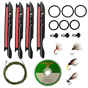 Aventik Tenkara Line Keeper/Winder, 4Pcs Portable Durable Bobbin Winder Clip on Tenkara Rod Fishing Tackle (Tenkara kit)
