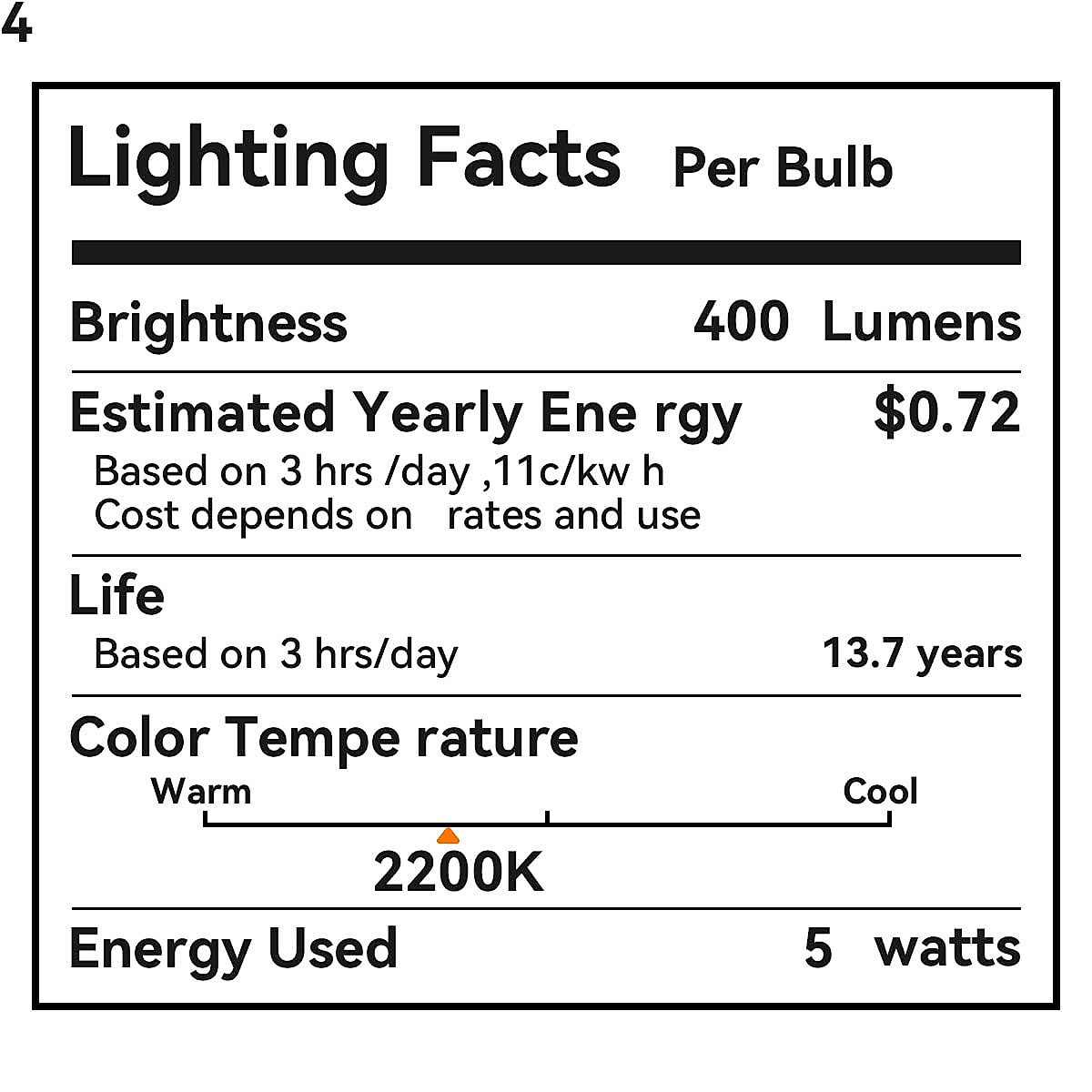 OMED S125 Oversized LED Edison Bulb Large, 5 Watt 400 Lumens 2200k Warm Yellow Large Edison Light Bulb, Amber Glass Decorative Large Globe Dimmable E26 Bulbsfor Pendant Lighting, 1 Pack