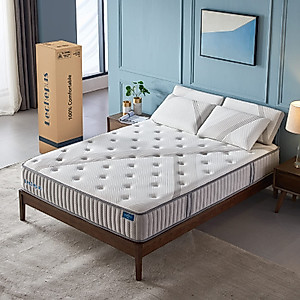 King Mattress,Lechepus 10 Inch Premium Hybrid Foam Mattresses in a Box,Pocket Innersprings with Memory Foam for Motion Isolation,Breathable Soft Cover Mattress Medium Firm,10-Years Support