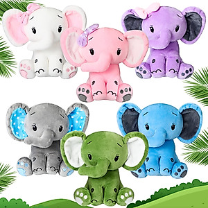 Harrycle 6 Pcs Operation Christmas Plush Elephant Stuffed Animal Toys 6 Inch Cute Soft Forest Elephant Animals for Baby Shower Christian Birthday Party(Multicolor)