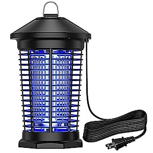 Bug Zapper Outdoor, 4000V 5ft Cord Mosquito Killer Lantern, Attracts Gnats, Flies, Mosquitoes & Flying Insects, Waterproof Attractant Trap for Indoor & Outdoor - Backyard, Patio, Deck, Garden, Camping
