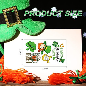80Pcs St Patricks Day Tattoos Decorations Accessories, 12 Sheets Shamrock Temporary Tattoo Stickers for Kids Women, Irish St. Patrick's Day Parade and Favors Party Decorations