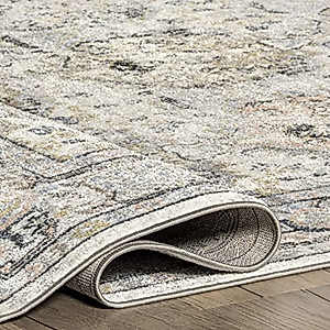 nuLOOM Rue Traditional Bordered Machine Washable Area Rug, 5' 3" x 7' 6", Beige