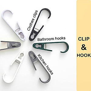 SCINNUL Clothes Pin Clip Hook Multi-Function Bathroom Curtain Clips Hangers, 8 Packs