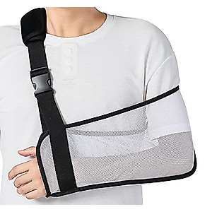 Ledhlth Mesh Arm Sling White for Shower Shoulder Immobilizer Brace Support for Broken Shoulder Elbow Arm Wrist Injury Men Women Teenagers Adults left right