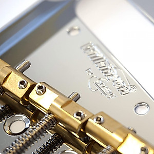 Wilkinson WTB Brass Compensated 3-Saddle Telecaster Bridge for Tele Eelectric Guitar, Chrome