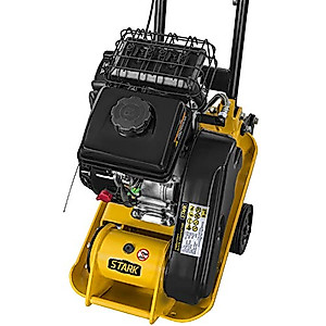 Stark USA 3HP Plate Compactor Gas-Powered 79cc 1843lbs Force 19 x 12.5 inch Plate Construction Concrete Tamper Machine Power Paver
