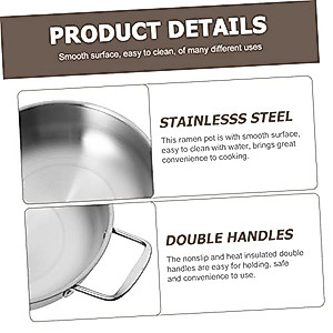Yardenfun Cooking Pot 3pcs Stainless Steel Saucepan Stainless Steel Stock Pot Korean Pots for Cooking Stainless Steel Kitchen s Big Pots for Cooking Korean Silver Soup Pot