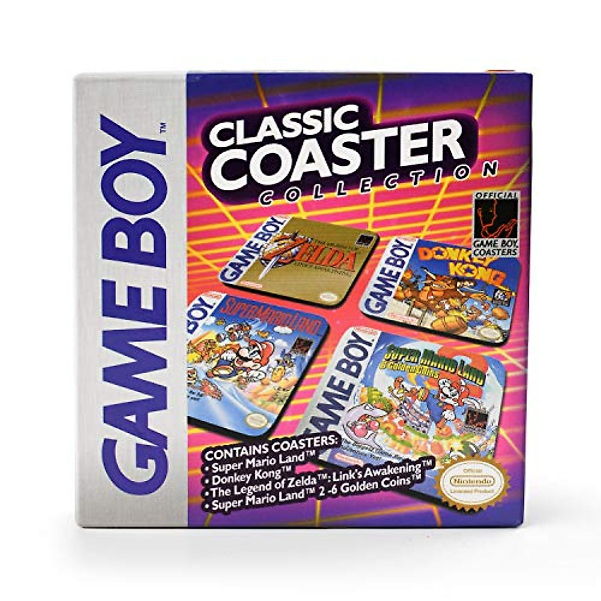 Nintendo Gameboy Classic Collection 4" Coaster Set, Multi-Colour