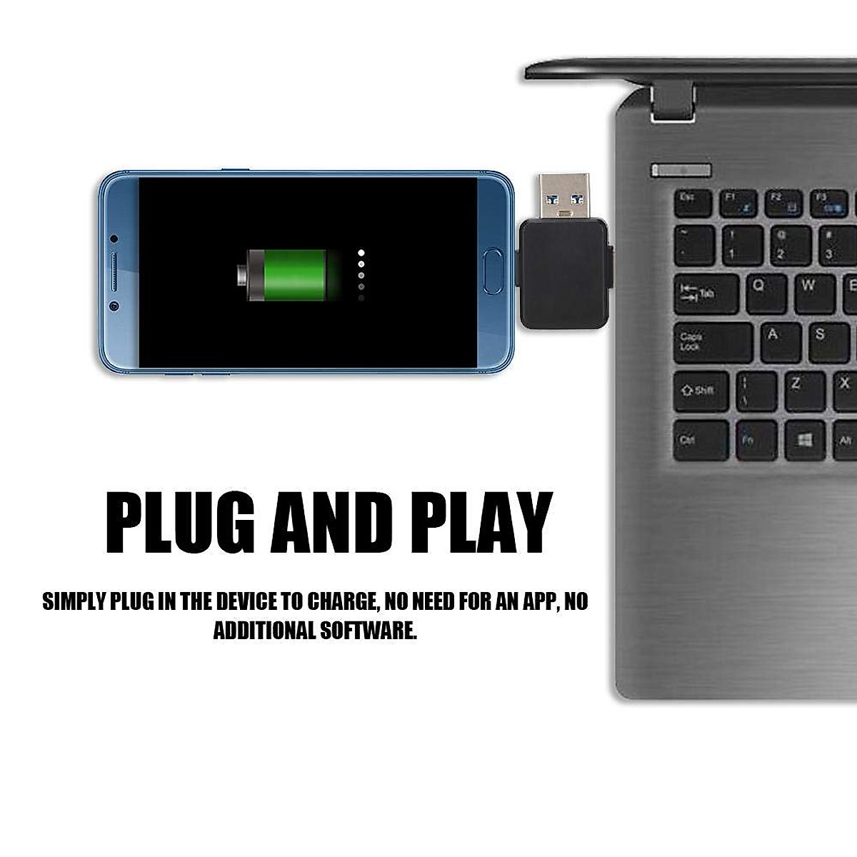 💕Romantic Valentine's Day💕 USB Adapter Type-c, Leftwei Compact Size Two in One Powerful Data Transmission USB Adapter, Data Transmission Adapter, Smart Phone for Type-C Device(Black)