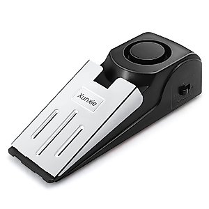 Door Stop Alarm with 120DB Floor Mounted Rubber Alarm Suitable for Travel, Hotels, Home appliances (Black)