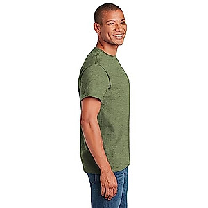 Gildan Adult Softstyle Cotton T-Shirt, Style G64000, Multipack, Heather Military (2-Pack), X-Large