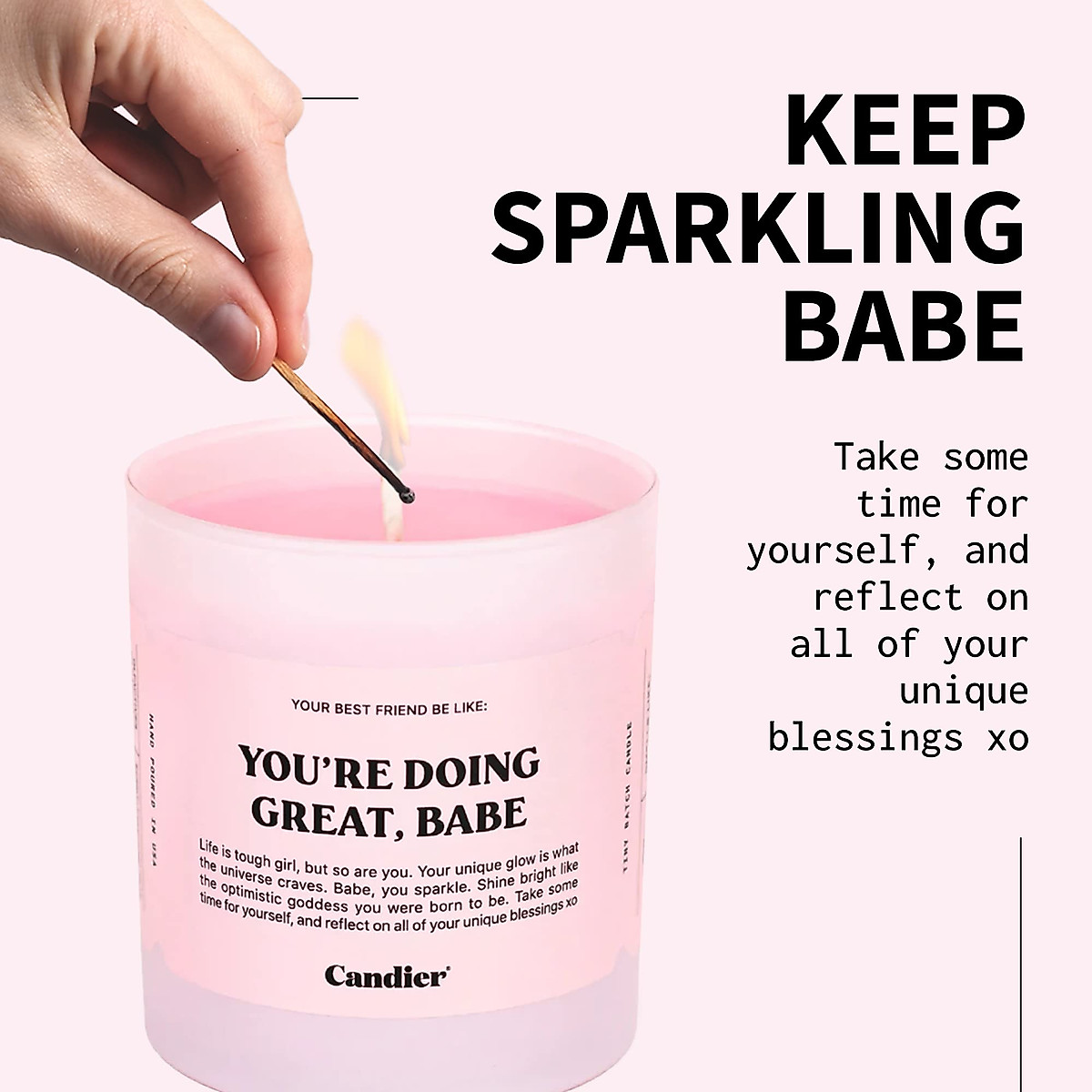 Ryan Porter “You’RE Doing Great, Babe” Candle - 100% Natural & Vegan - Made of Hand-Poured Soy Wax & Cotton Wick - Smells Lavender, Herbs, Sandalwood - Paraben, Phthalate, Lead-Free Decor Candle