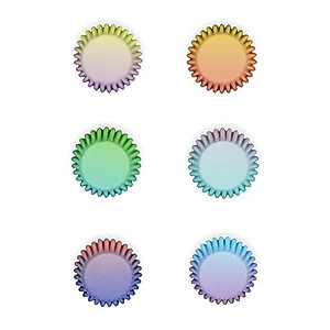 Mini Cupcake Liners Cupcake Cups 300-Count Food Grade Green Orange Gradient Design Cupcake Papers Baking Cups Cupcake Wrappers(Small Size) qiqee