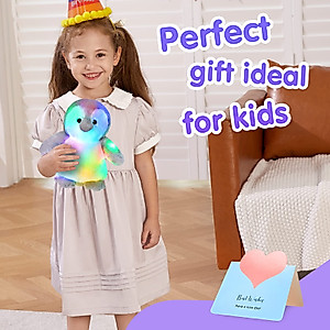 Houwsbaby 12'' LED Light Up Penguin Stuffed Animal Plush Toy for Kids Night Light Glowing and Huggable Soft Plush Toy Present for Kids Baby Boys Girls Birthday Festival Christmas