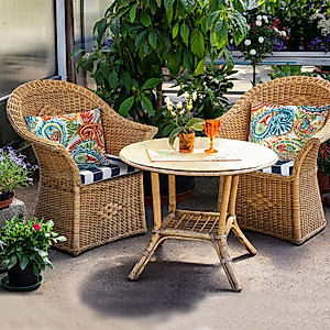 JMKaixin Outdoor Chair Cushions 19 x 19 Inch Waterproof Patio Seat Cushions for Patio Furniture Garden Sofa Couch with Zipper and Adjustable Straps, Set of 4