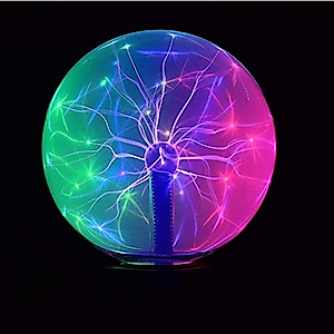 Magic Plasma Disco Ball Lamps Touch Sound Sensitive Desk Tesla Coil Lamp Light Nebula Sphere Lightning Globe Home Room Decor electrostatic Flashing Balls Nightlight 8 Inch