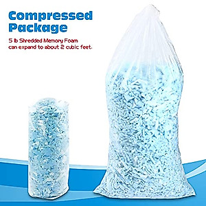 MorTime 5 lb Bean Bag Filler Shredded Memory Foam Fill for Bean Bags Pillows Chairs Crafts, Bean Bag Refill Replacement Fills, 14 L