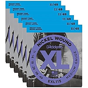 D'Addario EXL115 Electric 11-49 (6 Pack Bundle)