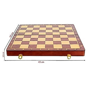 OJOINK Wooden Chess Set, Portable Chess Set for Adults, Folding Wooden Chess Board, for Kids and Adults