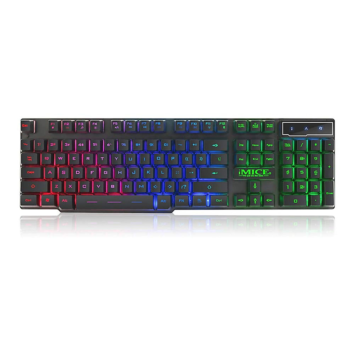 axGear Gaming Keyboard RGB LED Light Backlit Gamer USB Wired Silent Keyboard Noiseless