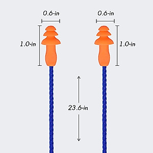 50 Pairs Ear Plugs for Sleeping, Hearing Protection Reusable Silicone Ear Plugs Noise Reduction, Individually Wrapped Earplugs for Shooting, Concerts, Swimming