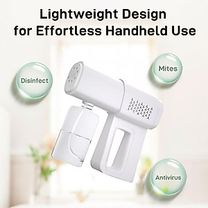 Professional Disinfectant Fogger Machine, 380ml Wireless Nano Sprayer Gun Handheld Sanitizer Fogger, Blue Light Foggers for Touchless Sanitization