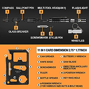 Stocking Stuffers Gifts for Men，11-IN-1 Tactical Pen Multitool Pen Survival Pen, Cool Gadgets Gift, Outdoor And Indoor Tactical Gear With Pocket Tool, Gifts Ideas for Him Dad Husband Fathers
