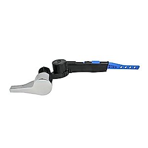 Fluidmaster 641 PERFECT FIT Universal Toilet Tank Flush Lever In Chrome, Metal Toilet Handle With Adjustable Arm