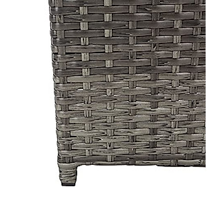 SAFAVIEH Outdoor Collection Mazeli Grey Brown Woven Square Lid Trash Bin (Fully Assembled) PAT7512C