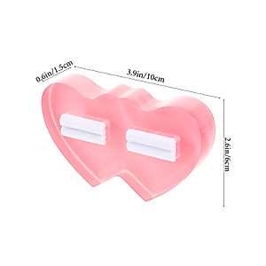iplusmile Loving Earring Holder Acrylic Ring Box Heart Shaped Case Ear Studs Display Holder with Foam Cushion Portable Necklace Jewelry Organizer Bracelets Storage Tray for Women Pink