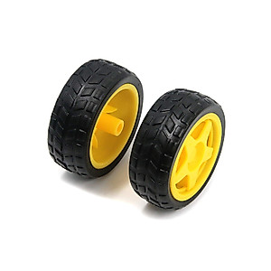 T Tulead Toy Tire Wheels Plastic Wheels Robot Parts 2.6-Inch Diameter Gear Wheel Pack of 12