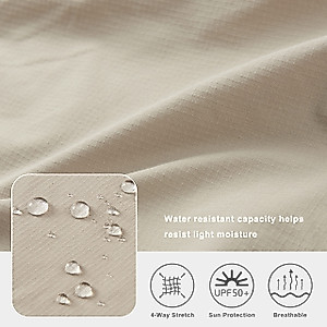 MASKERT Men's Hiking Cargo Shorts,Work Casual Shorts Travel Fishing Golf Stretch Tactical Shorts, Khaki XXL