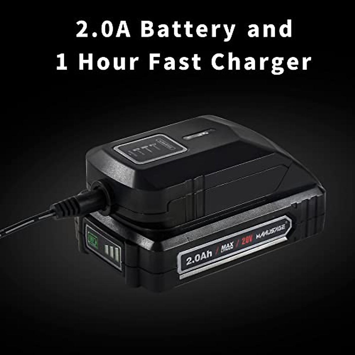 MANUSAGE 3/8" Cordless Electric Ratchet Wrench Set, 20V Cordless 44.25 Ft-lbs 380 RPM Ratchet Kit