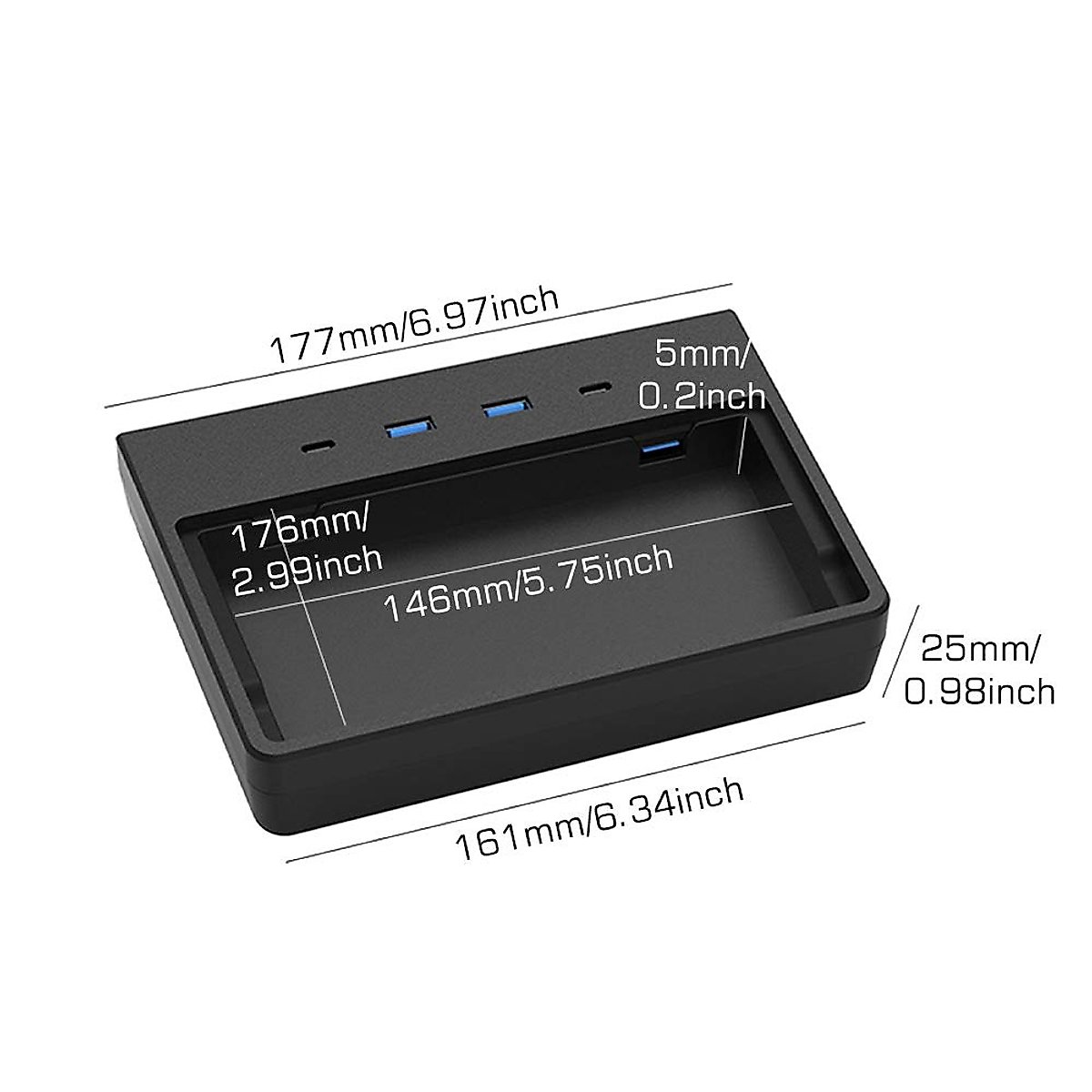 CALIDAKA 5 in 1 Ports Tesl-a Model 3 Model Y USB Hub, Dashcam and Sentrys Mode Viewer USB-C Hub Dongle USB Tesl-a M 3 My Accessories, Custom Designed for Tesl-a Model 3/Y 2020 June Produce