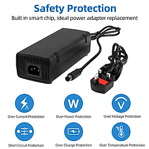OSTENT UK AC Adapter Charger Power Supply Cable Cord for Microsoft Xbox 360 E Console