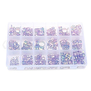 OCR 200Pcs 6-22mm Fuel Hose Line Spring Clip Clamps Fasteners Silicone Vacuum Hose Pipe Clamp Steel Wire Air Tube Water Pipe Clip10Sizes