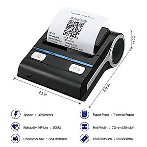 GZGYNADAST 80mm Bluetooth Portable Thermal Receipt Printer,only Compatible with Android/Windows, Can't Support iOS/ipad/MAC,3 inch Ticket Wireless Android Bill Invoice Printer for Small Business