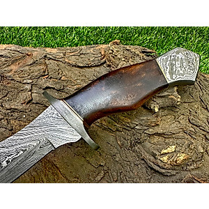 Handmade Damascus Steel 13 Inches Bowie Knife - Solid Perfect Grip Handle