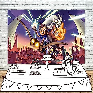 The owl House Backdrop Background 5x3ft Vinyl The owl House Birthday Party Decorations Cake Table Room Wall Decor Banner Photography Background Picture Photoshoot Booth Props