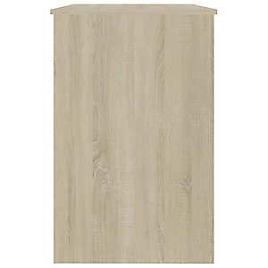 WRJENFSC Desk Writing Desks Secretary Desk Bedroom Desks Computer Desk with Storage White and Sonoma Oak 39.4"x19.7"x29.9" Engineered Wood Suitable for study, bedroom, living room, office