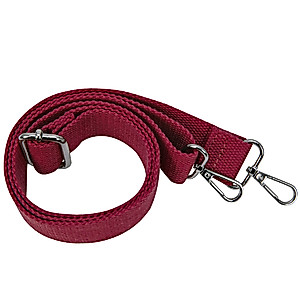 Iswee Canvas Tote Bag with Zipper Multi Pockets Tote Purse for Women Fashion Crossbody Tote Shoulder Bag Handbag Everyday Bag(Wine)