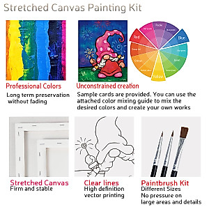 VALLSIP 2 Pack Paint and Sip Canvas Painting Kit Pre Drawn Canvas for Painting for adults Stretched Canvas Couples Games Date Night Anniversary Gifts Couple Paint Party Supplies Favor(8x10)