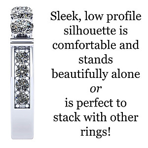 NANA Jewels Shared Prong 5 Stone Ring w/Sides Simulated Diamond Anniversary CZ Wedding Band, Platinum Plated Size 4.5