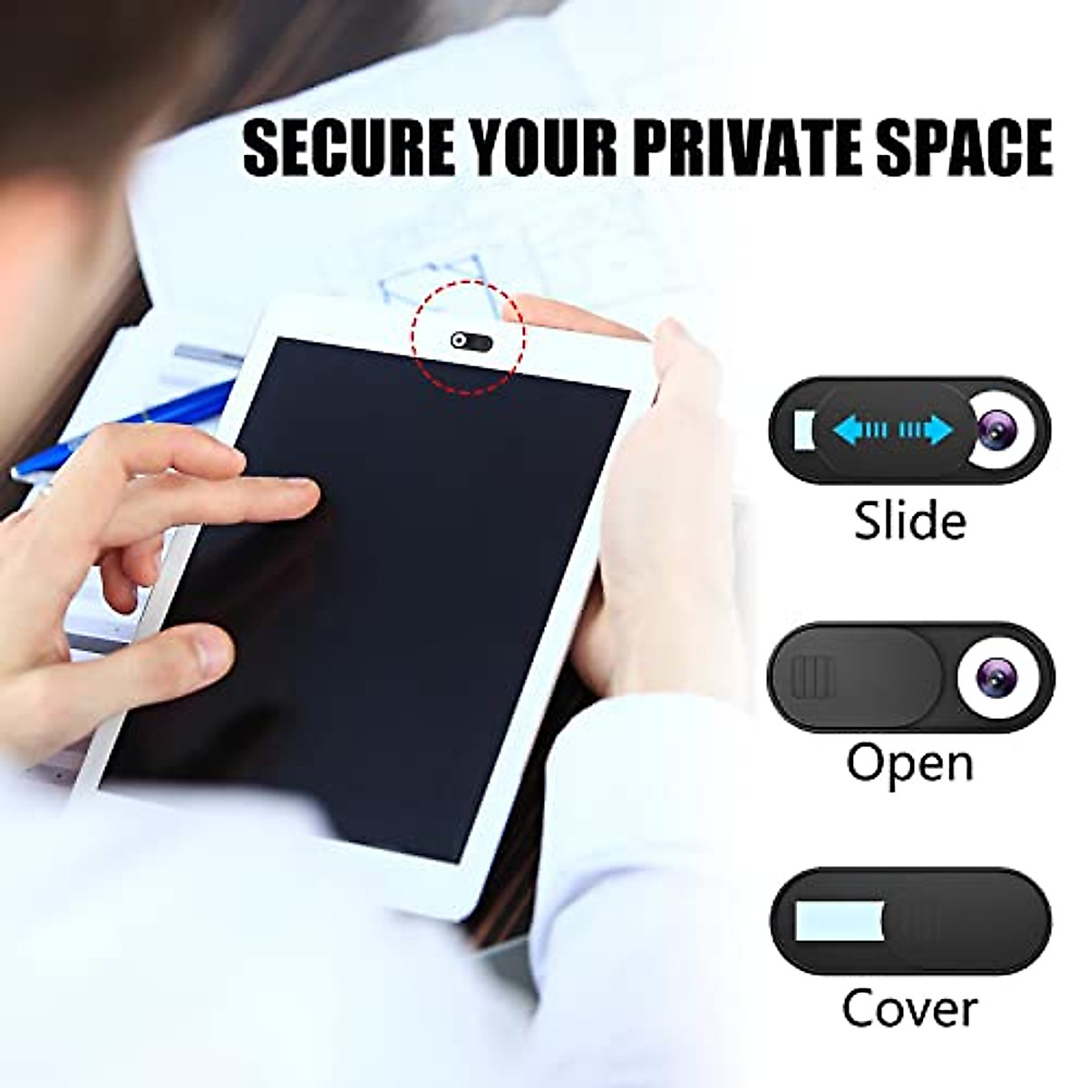 ZWZY Laptop Camera Cover Slide [3-Pack] Webcam Cover Compatible with Computer/Phone/iMac/MacBook/Tablet/iPad/iPhone etc, Protect Your Visual Prvacy